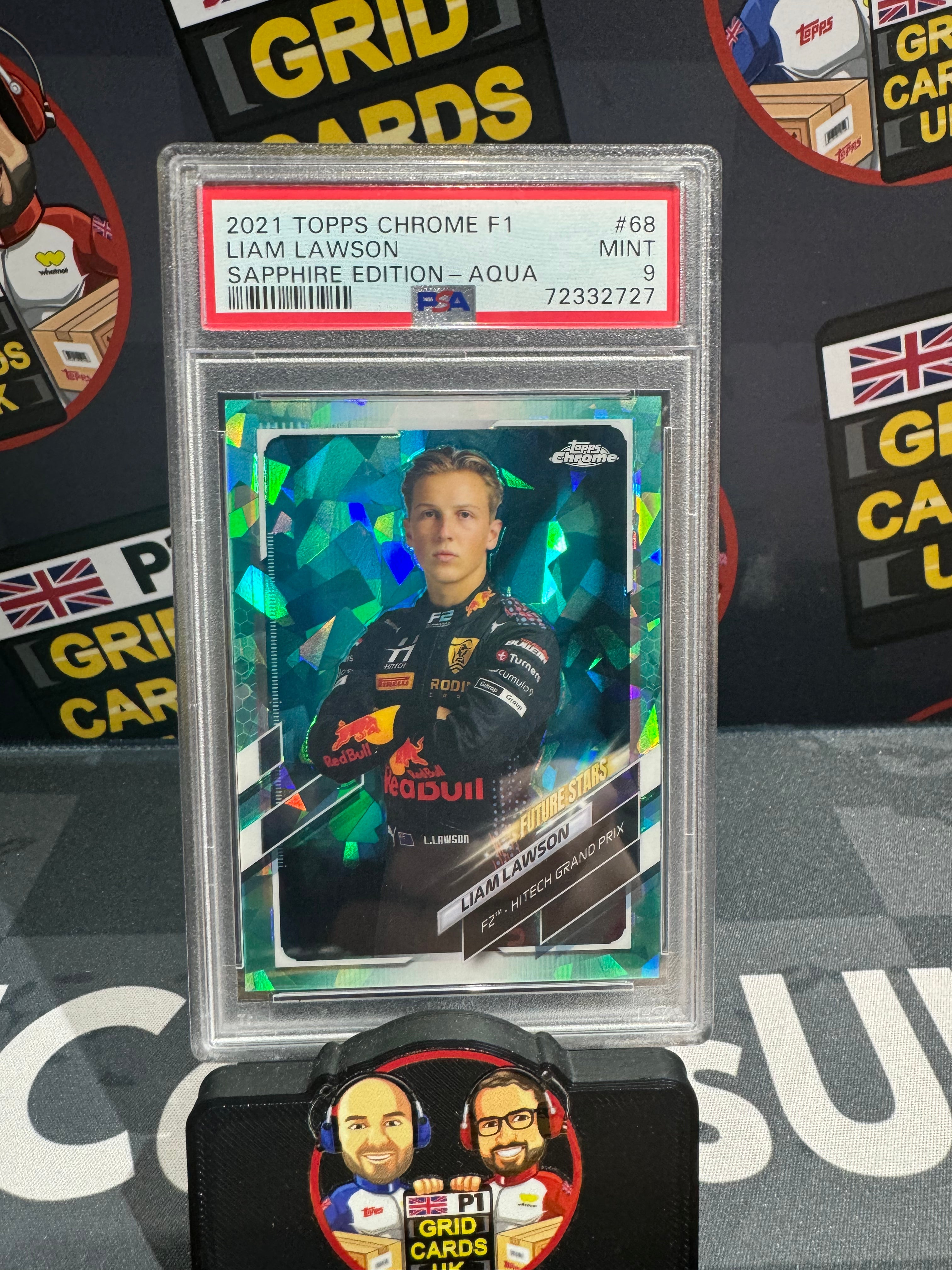 Liam Lawson 29/99 Aqua #68 - Sapphire 2021 PSA 9 SLAB – Grid Cards UK