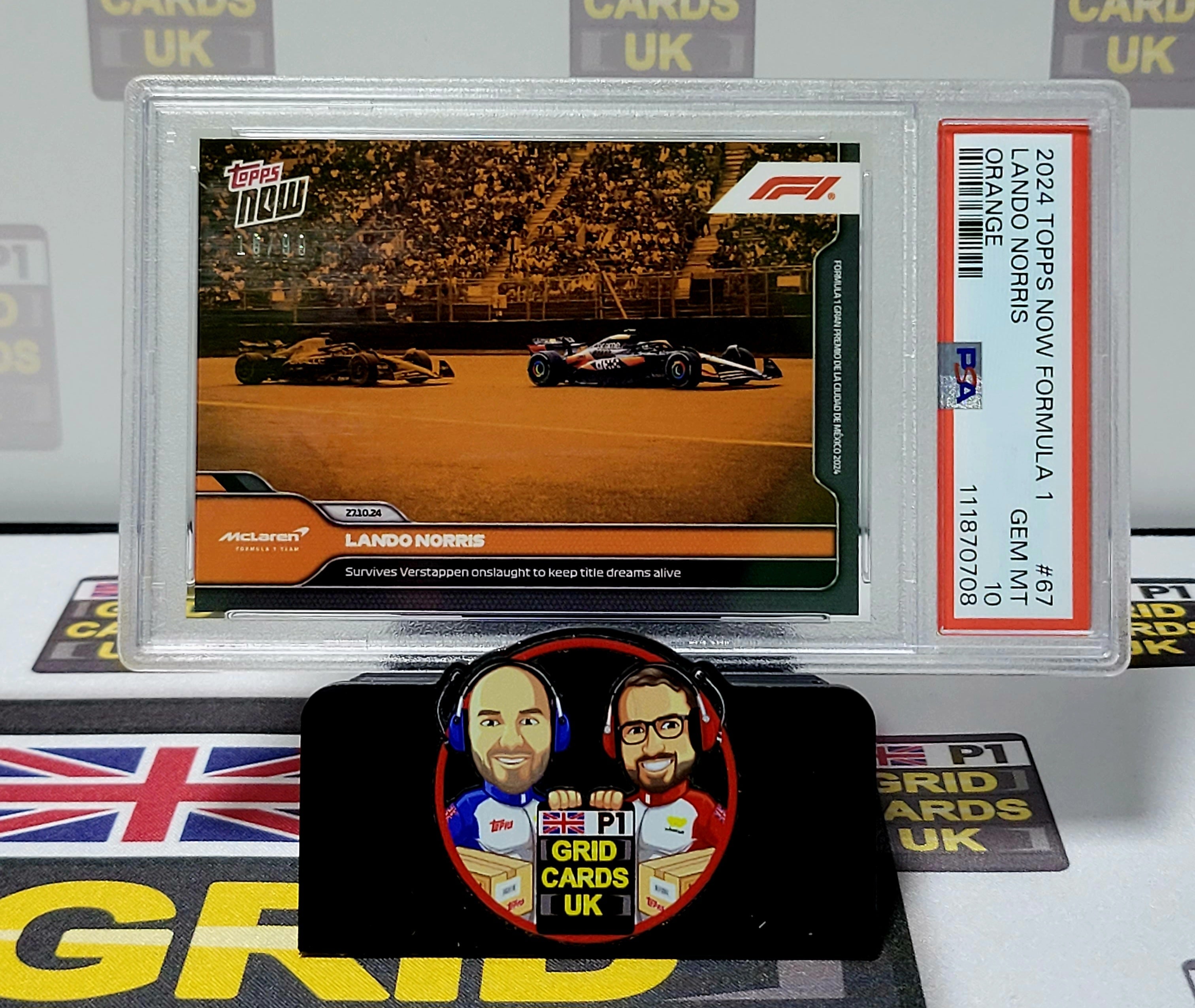 Lando Norris Orange - PSA 10 #67 - Topps Now F1 2024 - Graded Slab Cer ...