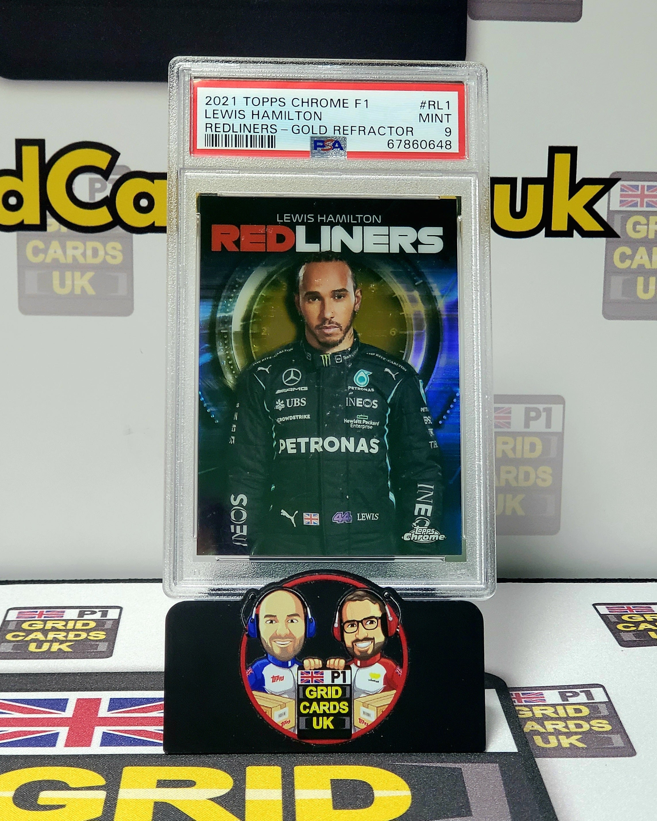 Lewis Hamilton Gold 07/50 - Topps Chrome F1 2021 - PSA 9 – Grid Cards UK