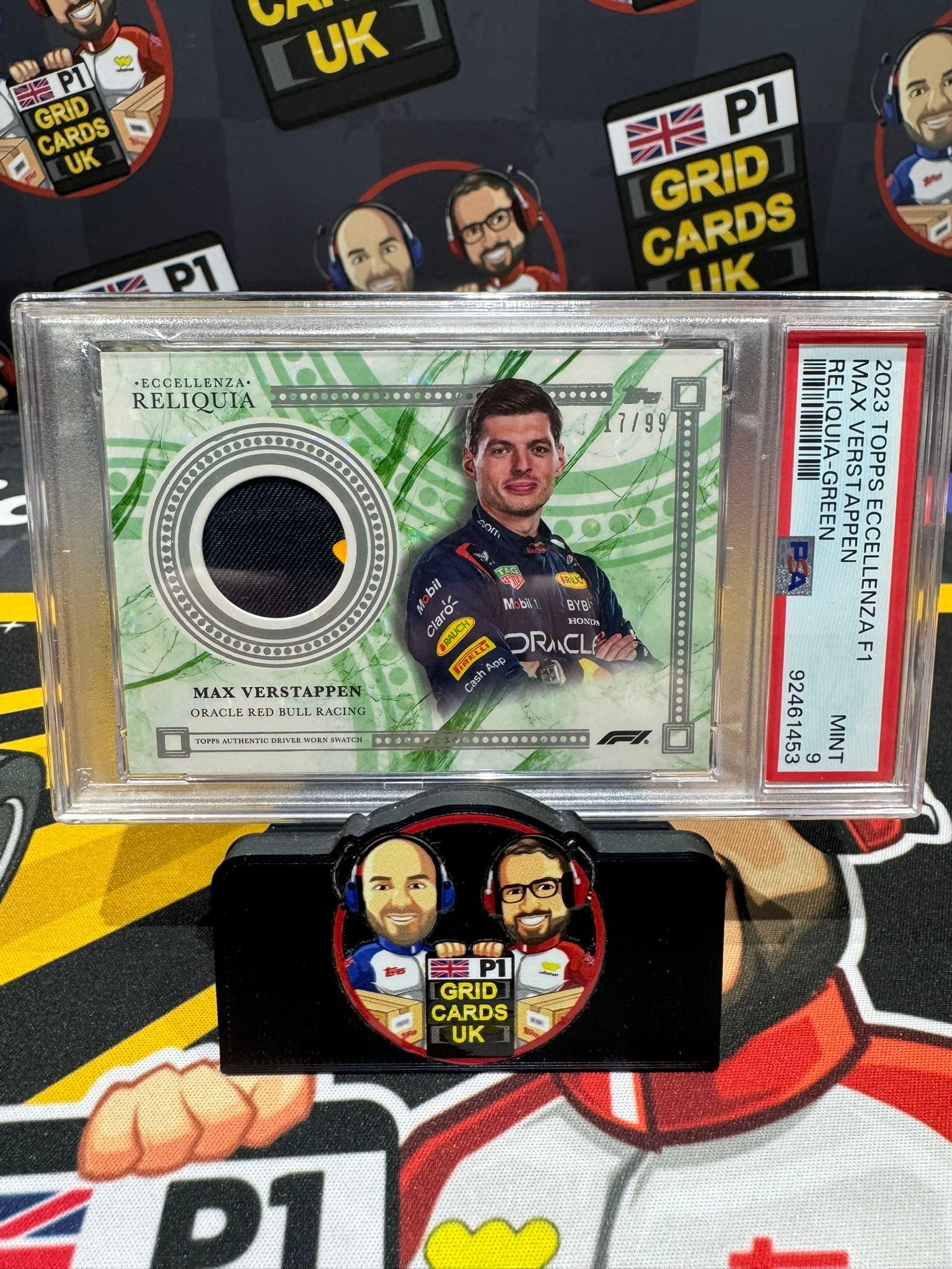Max Verstappen Relic Patch 17/99 Green - PSA 9 Slab - Topps F1 Eccelle ...