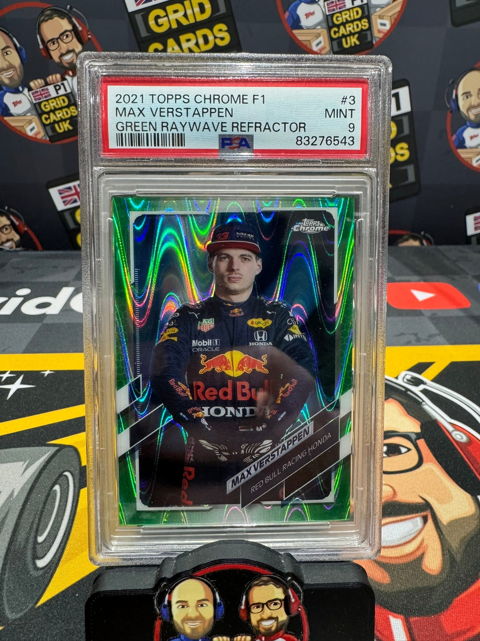 Max Verstappen Portrait #3 52/99 PSA 9 Slab Green RayWave - Topps F1 C ...